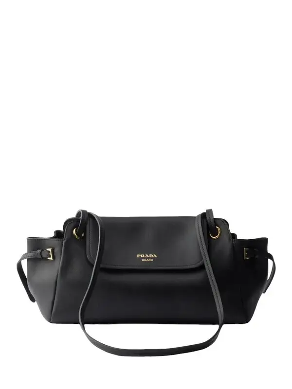 Prada Carry Medium Leather Shoulder Bag - Black