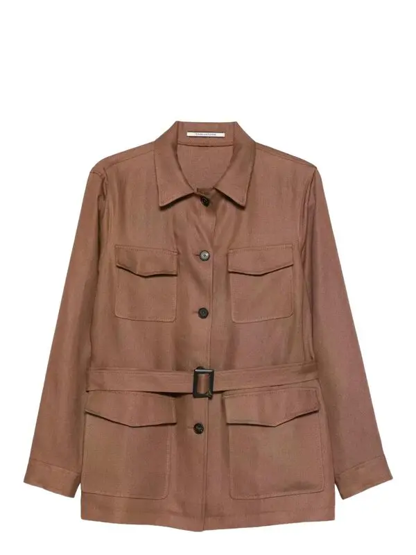 Tagliatore Lauren Belted Pocket Jacket - Brown