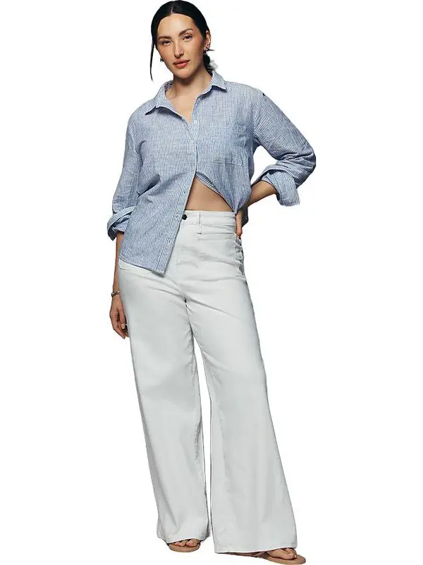 Good American High-rise Palazzo Pants - White001