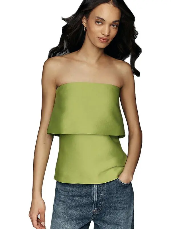 ALIGNE Felix Satin Strapless Top - Lime