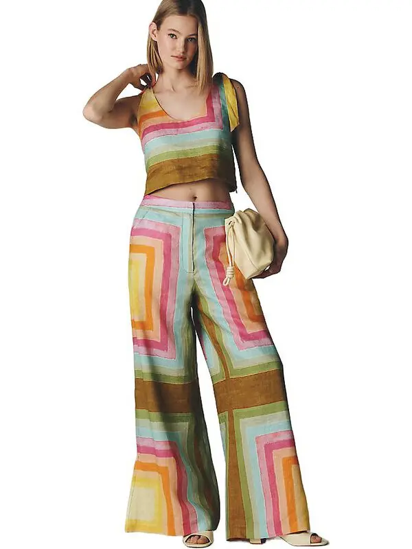 HOPE FOR FLOWERS BY TRACY REESE Side-tie Trousers - Concentric Squares