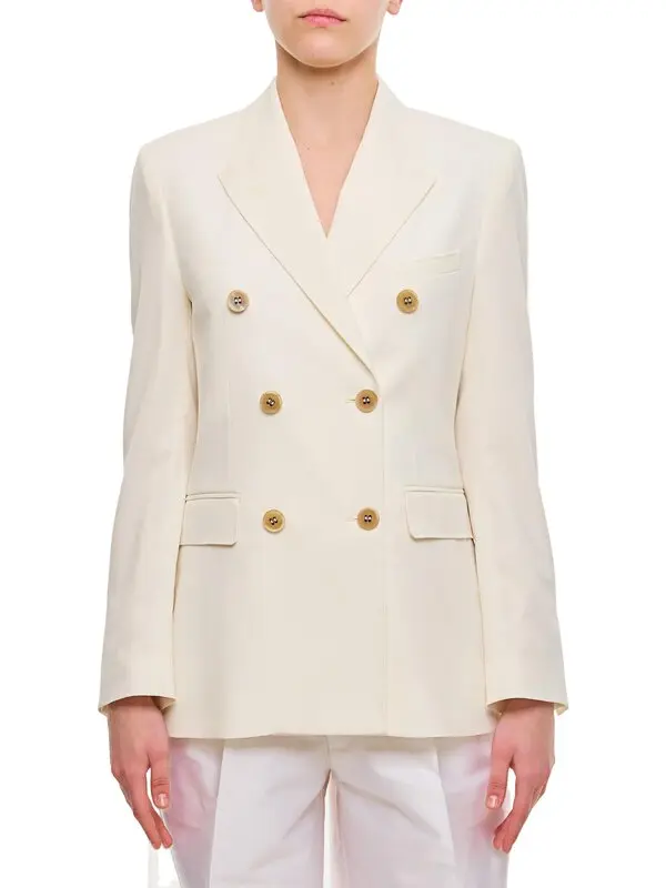 GOLDEN GOOSE Double-breasted Fitted Jacket - Beige