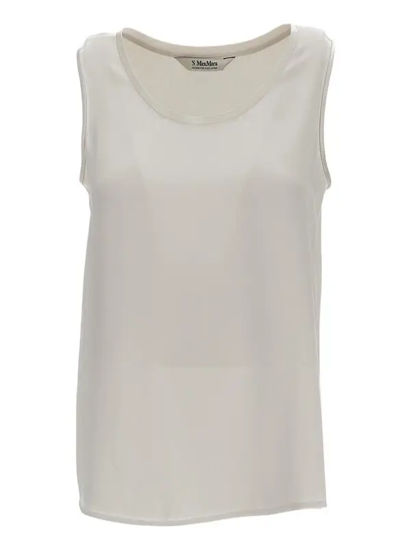 Max Mara Strapless Satin Top - White