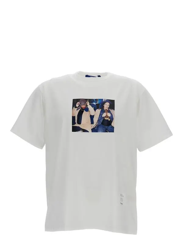 Junya Watanabe Maglietta A Maniche Corte Con Stampa - Bianco