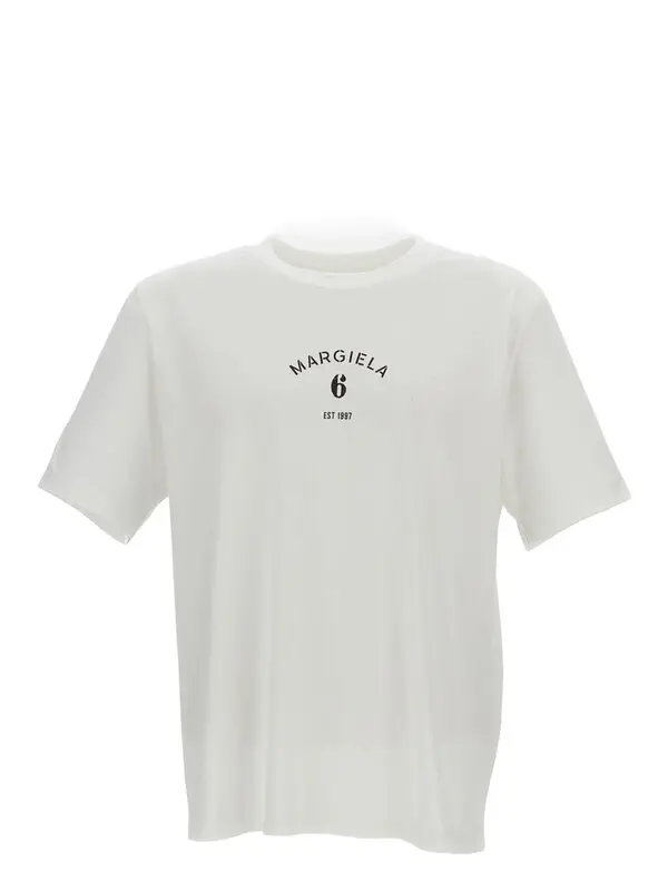 MAISON MARGIELA Maglietta A Maniche Corte Con Stampa - Bianco