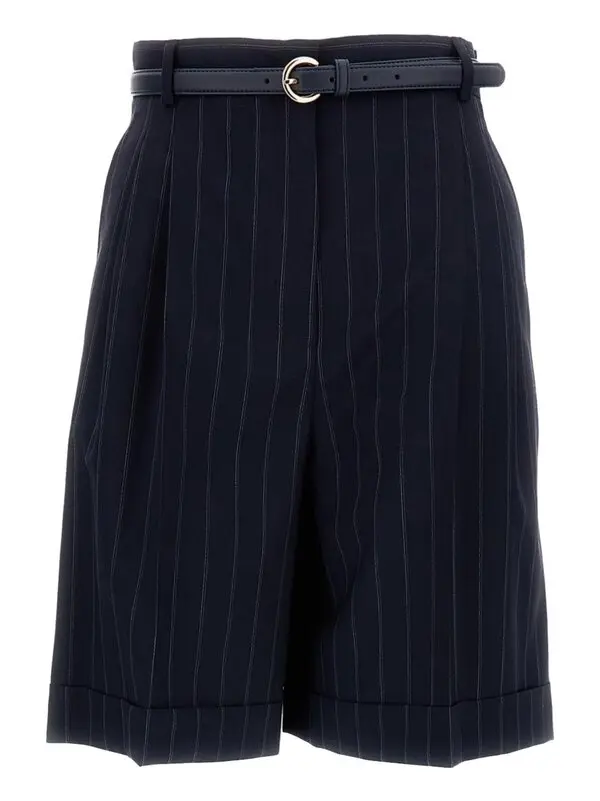 Max Mara Ere Striped Bermuda Shorts - Blue