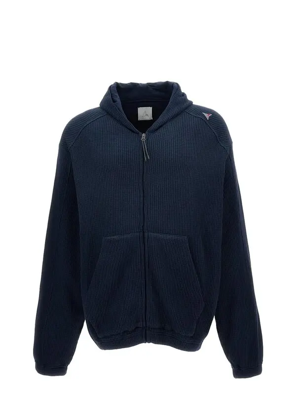 ROA Cotton Honeycomb Weave Hoodie - Blue