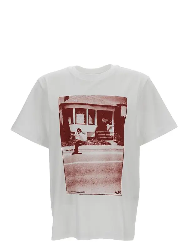 A.p.c. Short-sleeved Shirt With Print - White