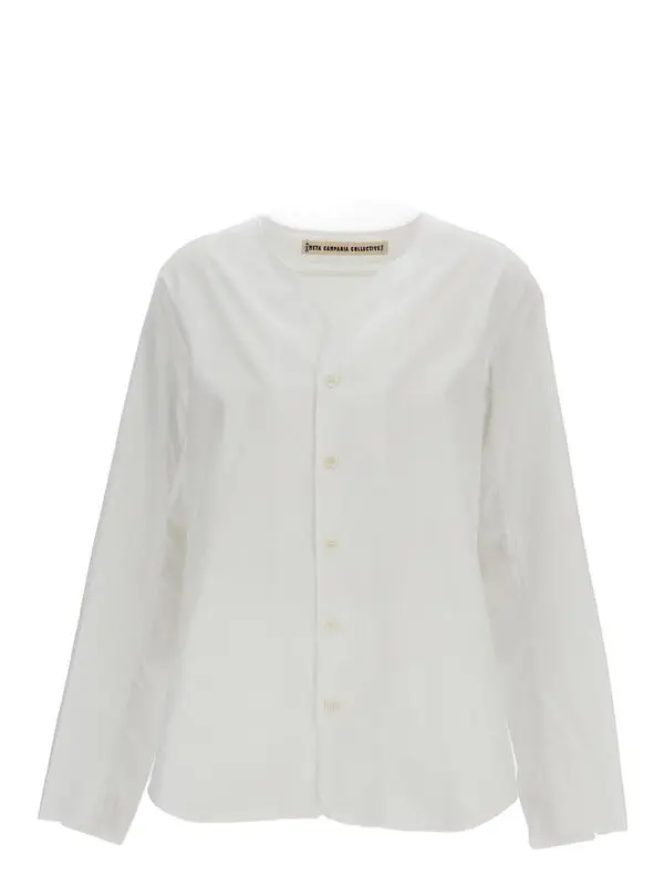 META CAMPANIA COLLECTIVE Long-sleeved Cotton Shirt - White