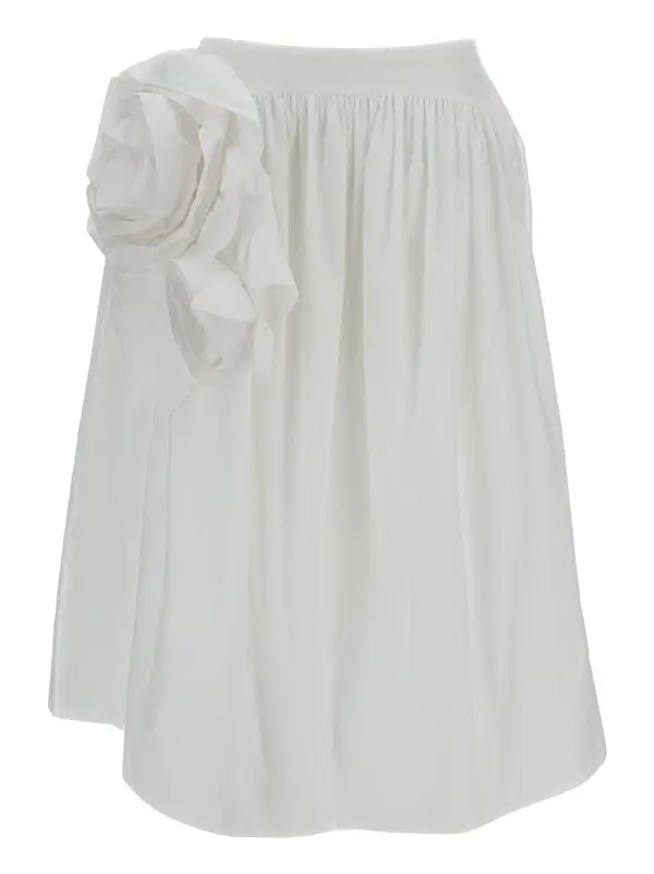 Simone Rocha Basque Rosette Midi Skirt - White