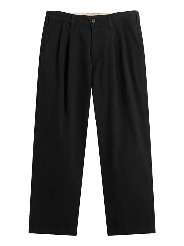 BUTTER GOODS Pleated Trousers - Washed Black