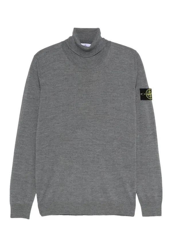 Stone Island Turtleneck Wool Sweater - Grey
