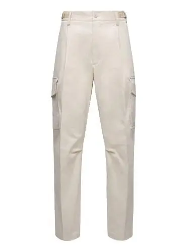 Moncler Cotton Gabardine Cargo Trousers - White