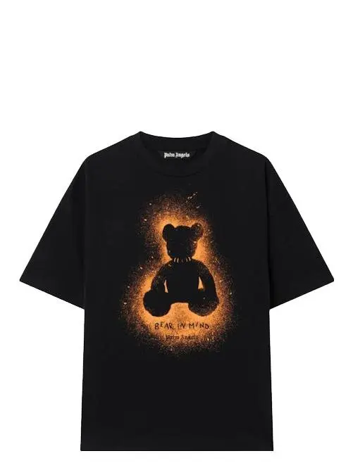 Palm Angels Spray Bear Regular T-shirt - Black