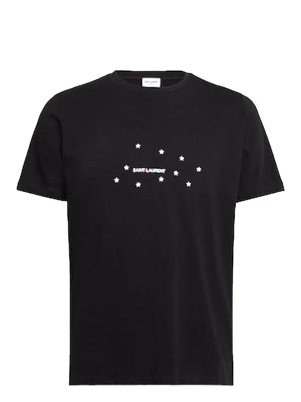 Saint Laurent Constellation Stars Archive Logo T-shirt - Black