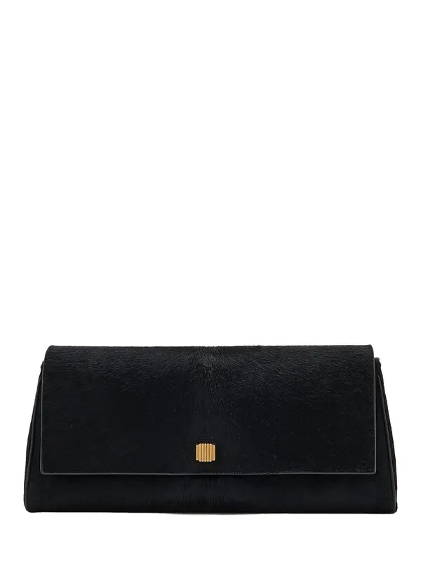 Khaite Audrey Haircalf Clutch - Black