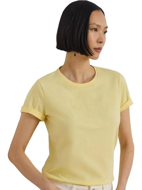 Ralph Lauren Embroidered-crest Cotton Jersey Tee - Light Lemon Sorbet
