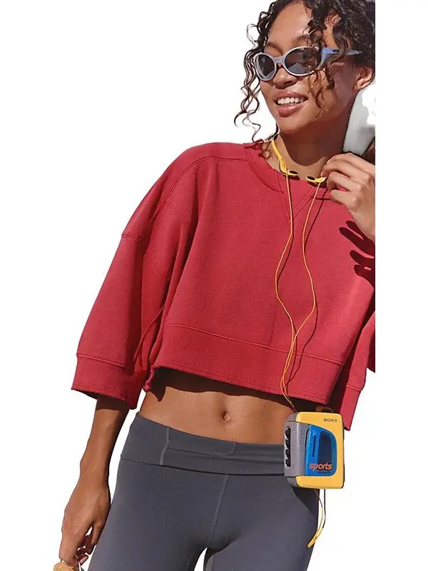 Free People Intercept Short Sleeve Pullover - Candy Apple