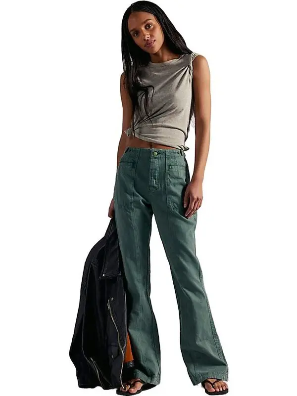 Free People Venus Bootcut Pants - Forest Run