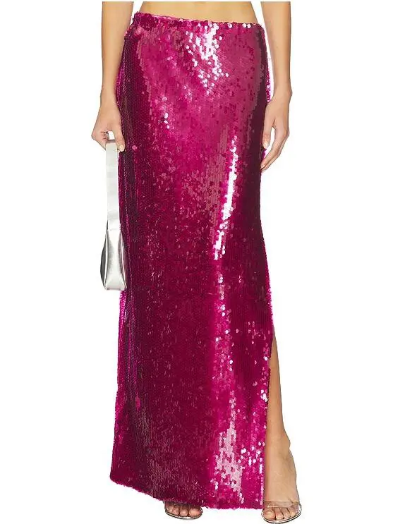 MOTHER OF ALL Mela Sequins Skirt - Fuchsia