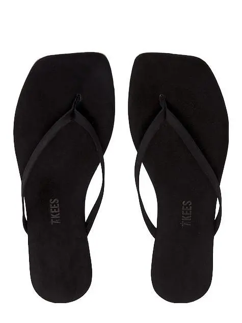 Tkees Square Toe Lily Suede Sandal - Black