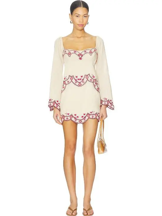 Free People Bali Marlene Mini Dress - Tan