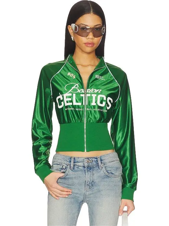 OFF SEASON Boston Celtics Cropped Track Jacket - Green