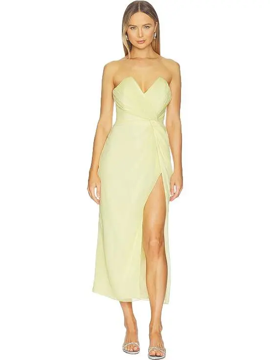 Katie May Come On Home Midi Dress - Lemon