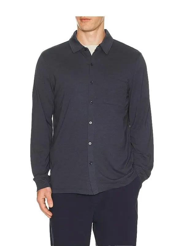 Barefoot Dreams Triblend Button Down Shirt In . Also - Navy