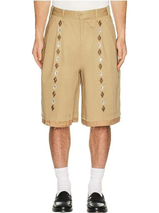 BIRTH OF ROYAL CHILD Gemstone Bermuda Shorts - Tan