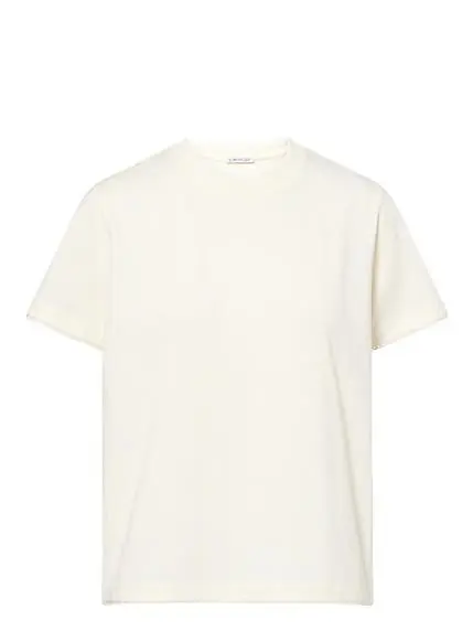 Moncler Cotton-jersey T-shirt With Picot Trim - Natural