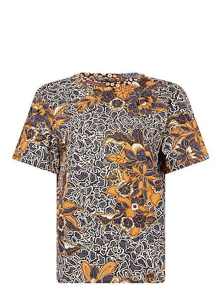 Max Mara Graphic Print Cotton-jersey T-shirt - Navy