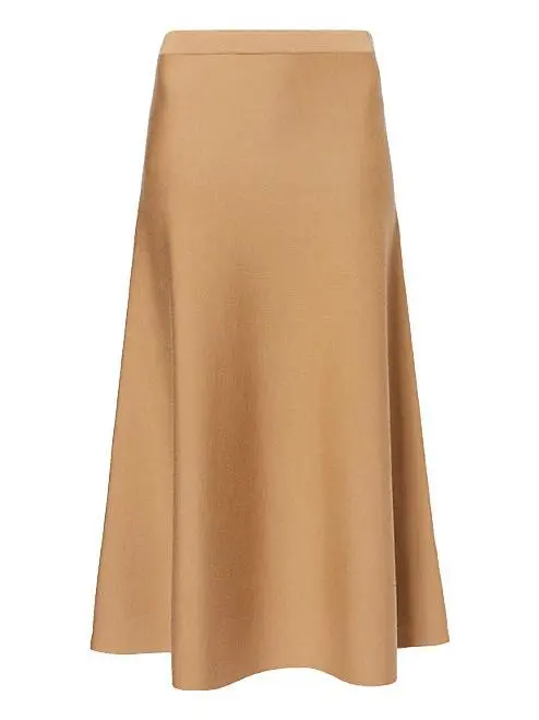 Gabriela Hearst Flared Wool-blend Midi Skirt - Camel