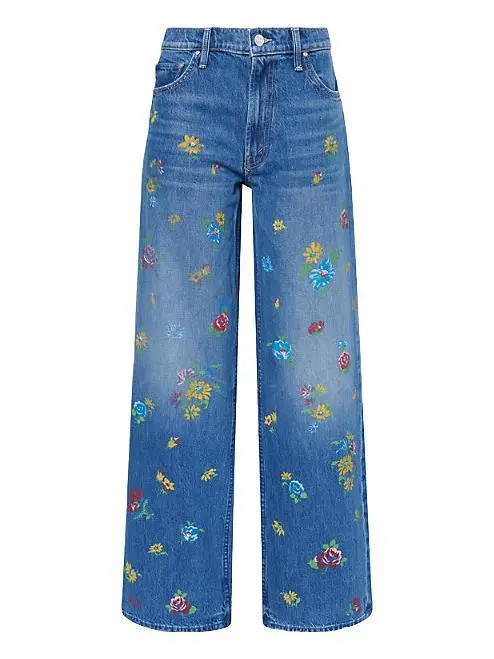 MOTHER The Rerun Floral-print Denim Jeans - Field Of Flowers
