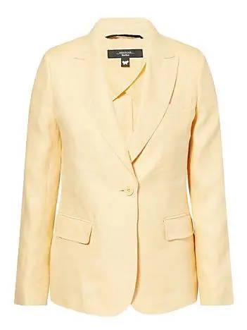 Max Mara Linen Single-breasted Blazer - Light Yellow