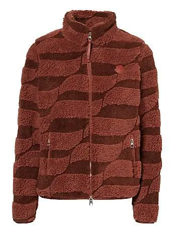 Moncler Jacquard Fleece Zip-up Cardigan - Black