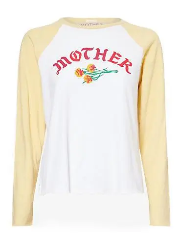 MOTHER Flower Vintage Sporty Raglan-sleeve Cotton T-shirt - Mother Flower