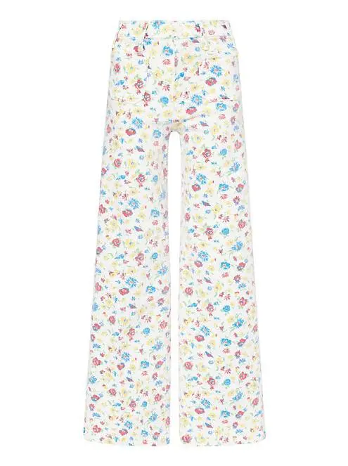 MOTHER The Hustler Floral-print Denim Jeans - Rose Bowl