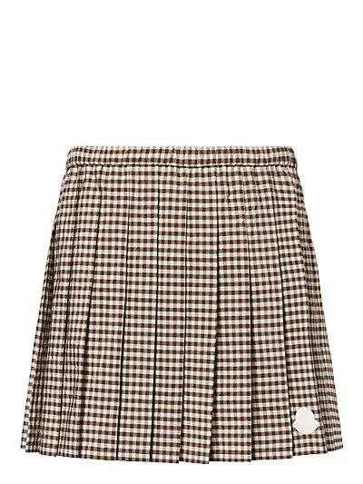 Moncler Pleated Cotton-blend Mini Skirt - Light Beige