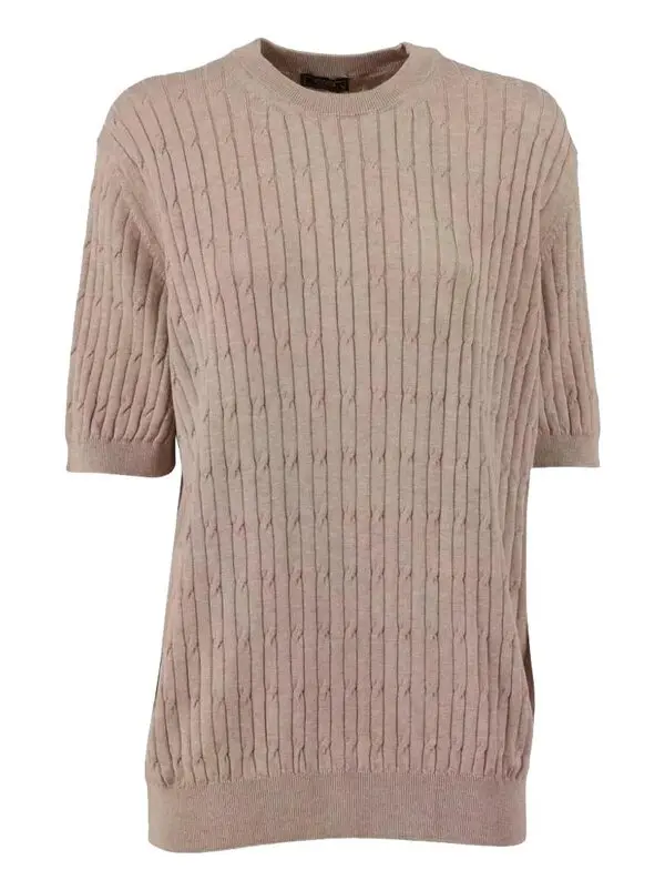 Peserico Ribbed Crew-neck T-shirt - Neutrals