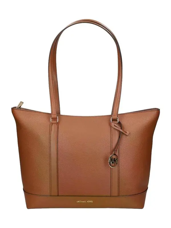 Michael Kors Tote Bag With Logo Charm - Brown