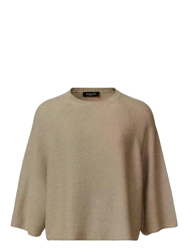 Fabiana Filippi Round-neck Cropped Sweater - Neutrals