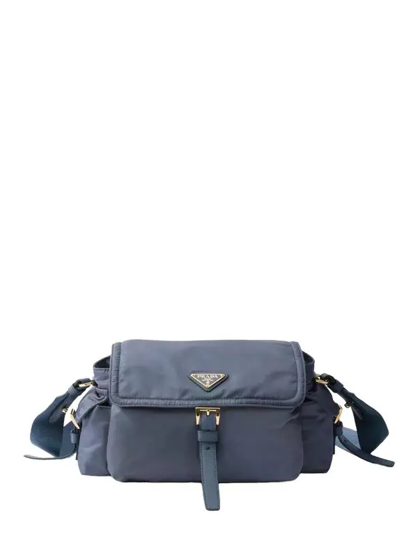 Prada Explore Medium Re-nylon Shoulder Bag With Flap - Blue