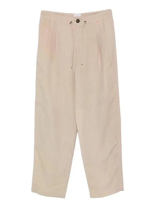 Brunello Cucinelli Drawstring Pences Trousers - Neutrals