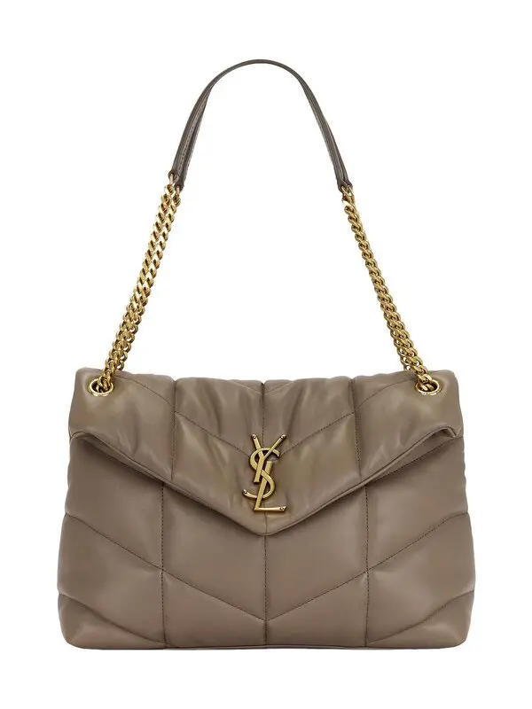 Saint Laurent Medium Puffer Chain Bag - Plaza Taupe