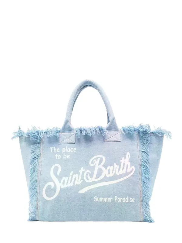MC2 SAINT BARTH Fringed-detail Tote Bag - Blue
