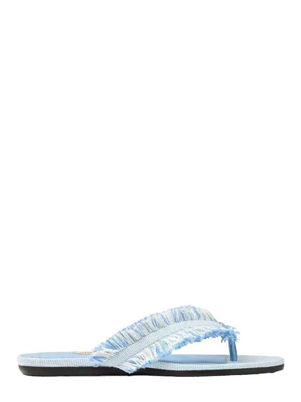 JIMMY CHOO Bay Flat Fringed Sandals - Blue