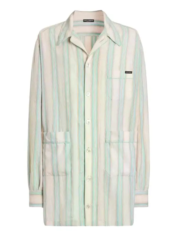 Dolce & Gabbana Striped Pocket Shirt - Neutrals