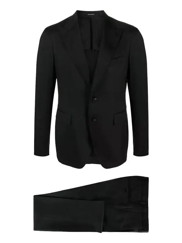 Tagliatore Single-breasted Virgin-wool Suit - Black