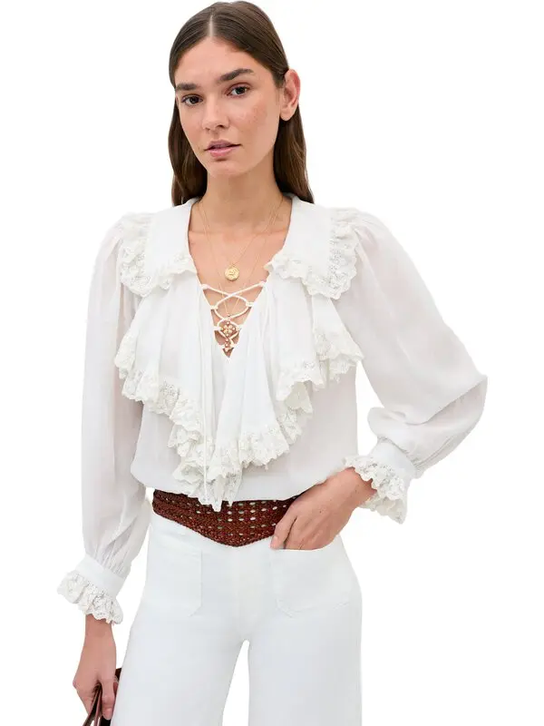 Rixo Milia Regular Blouse - White